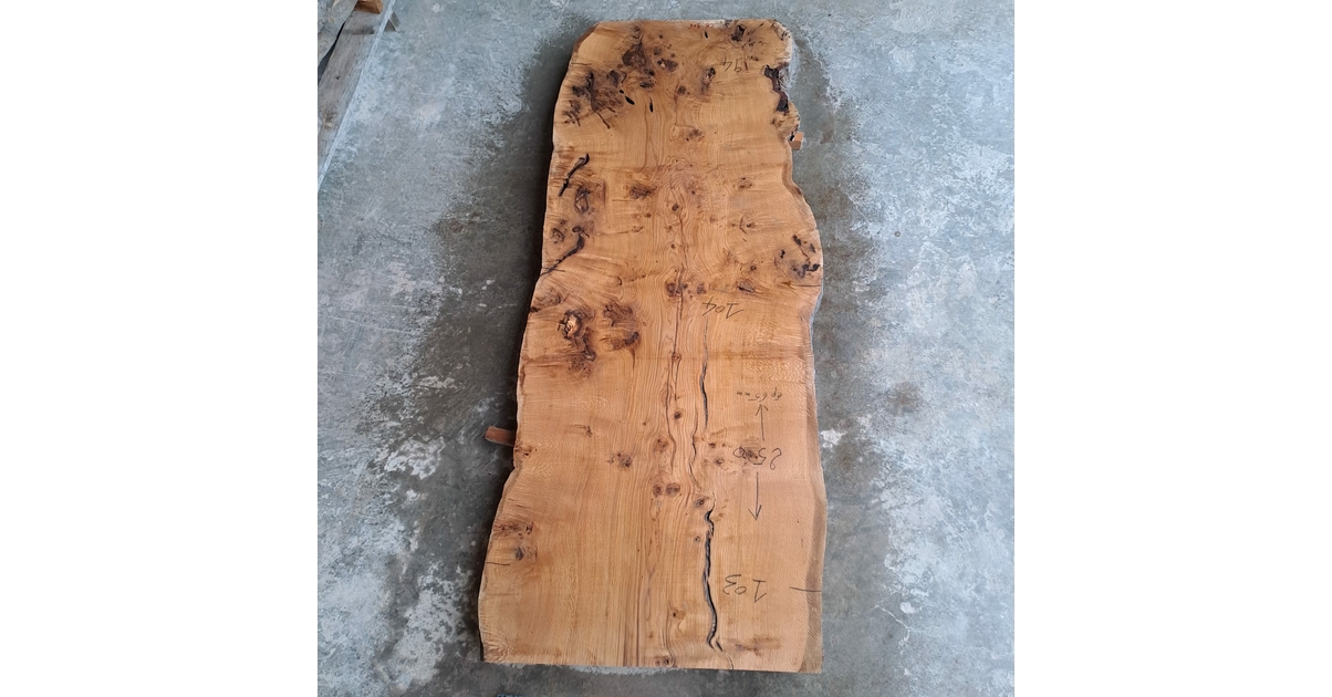 Plateau loupe de chêne CHL906 - Bois plateau table brut - rbbois