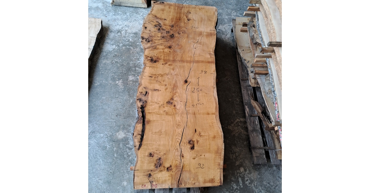 Plateau loupe de chêne CHL901 - Bois plateau table brut - rbbois