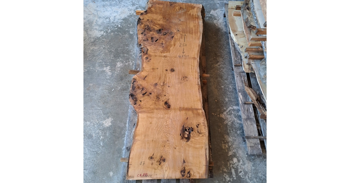 Plateau loupe de chêne CHL899 - Bois plateau table brut - rbbois