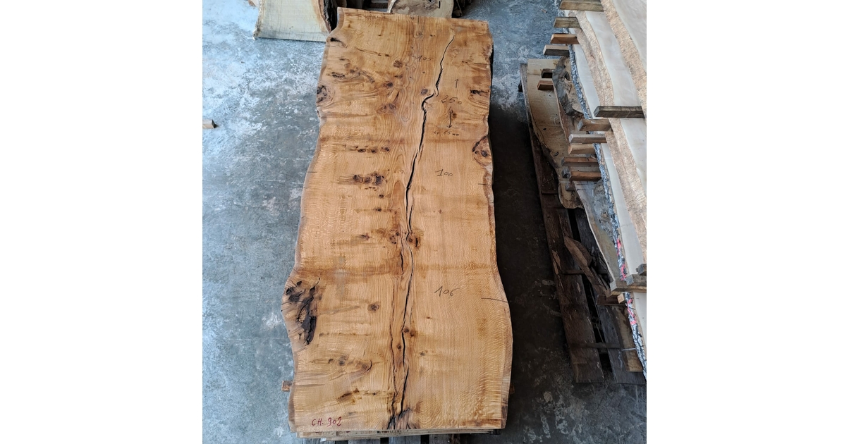 Plateau loupe de chêne CHL902 - Bois plateau table brut - rbbois