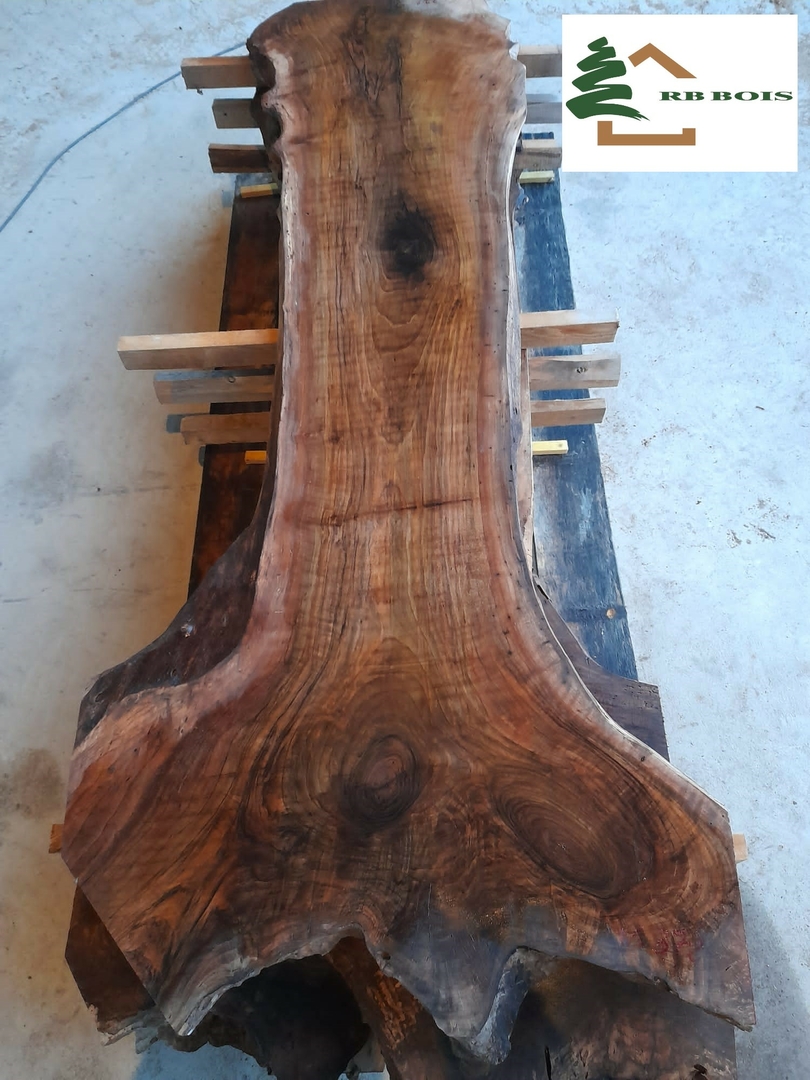 plateau noyer live edge ntl372 - Bois plateau table brut - rbbois