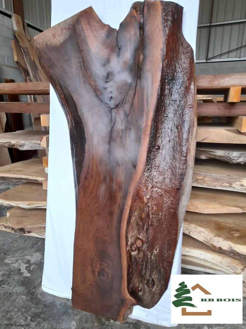 plateau noyer live edge n396 - Bois plateau table brut - rbbois