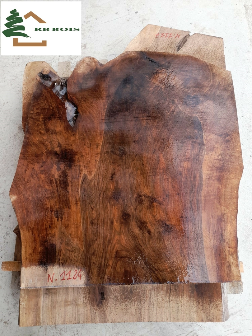 plateau noyer live edge n1124 - Bois plateau table brut - rbbois