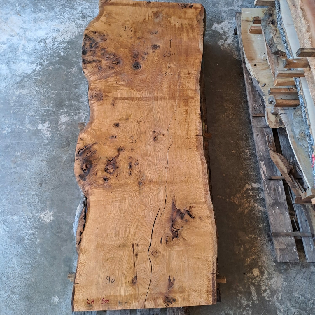 Plateau loupe de chêne CHL900 - Bois plateau table brut - rbbois