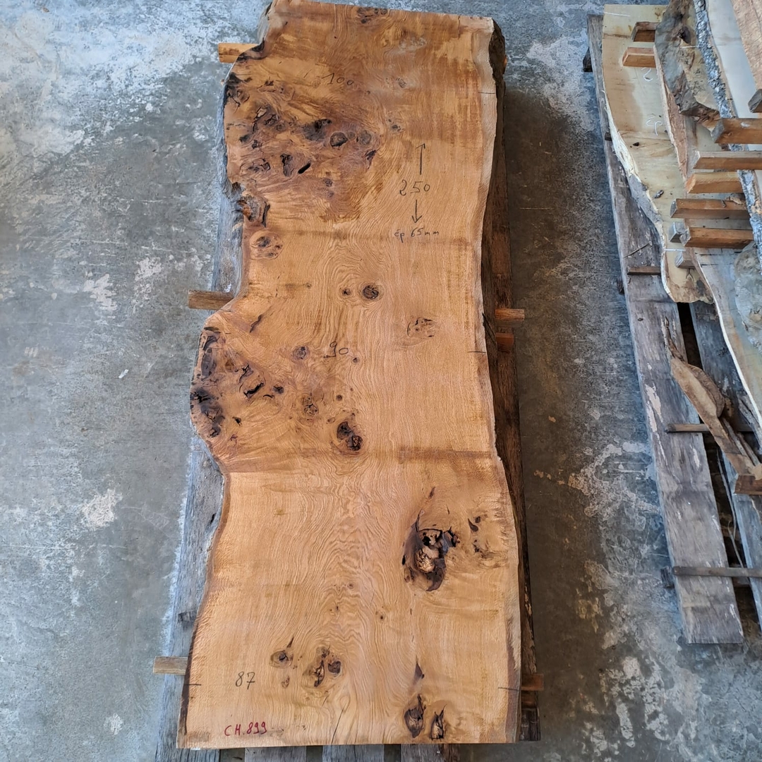 Plateau loupe de chêne CHL899 - Bois plateau table brut - rbbois