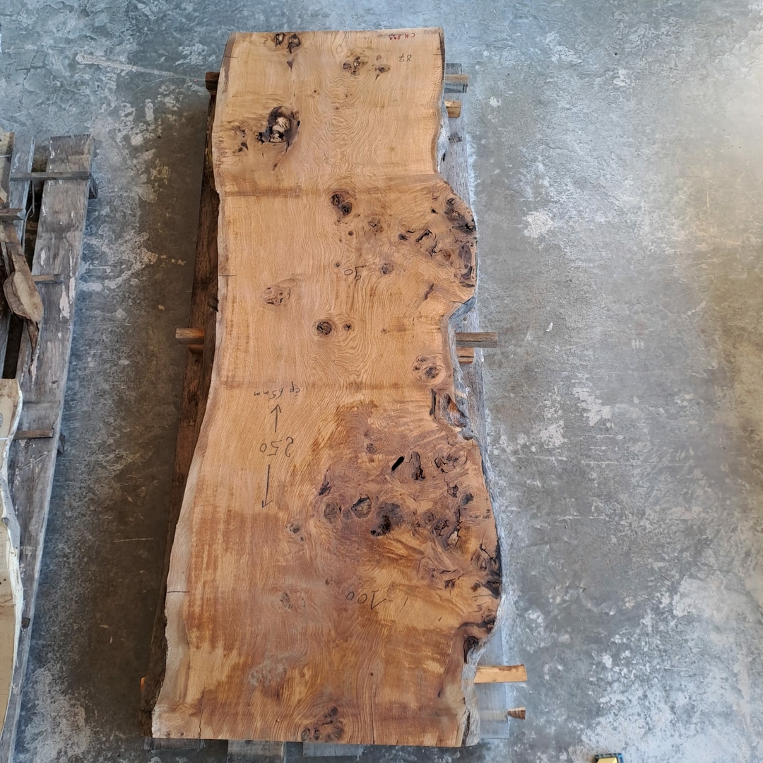 Plateau loupe de chêne CHL899 - Bois plateau table brut - rbbois