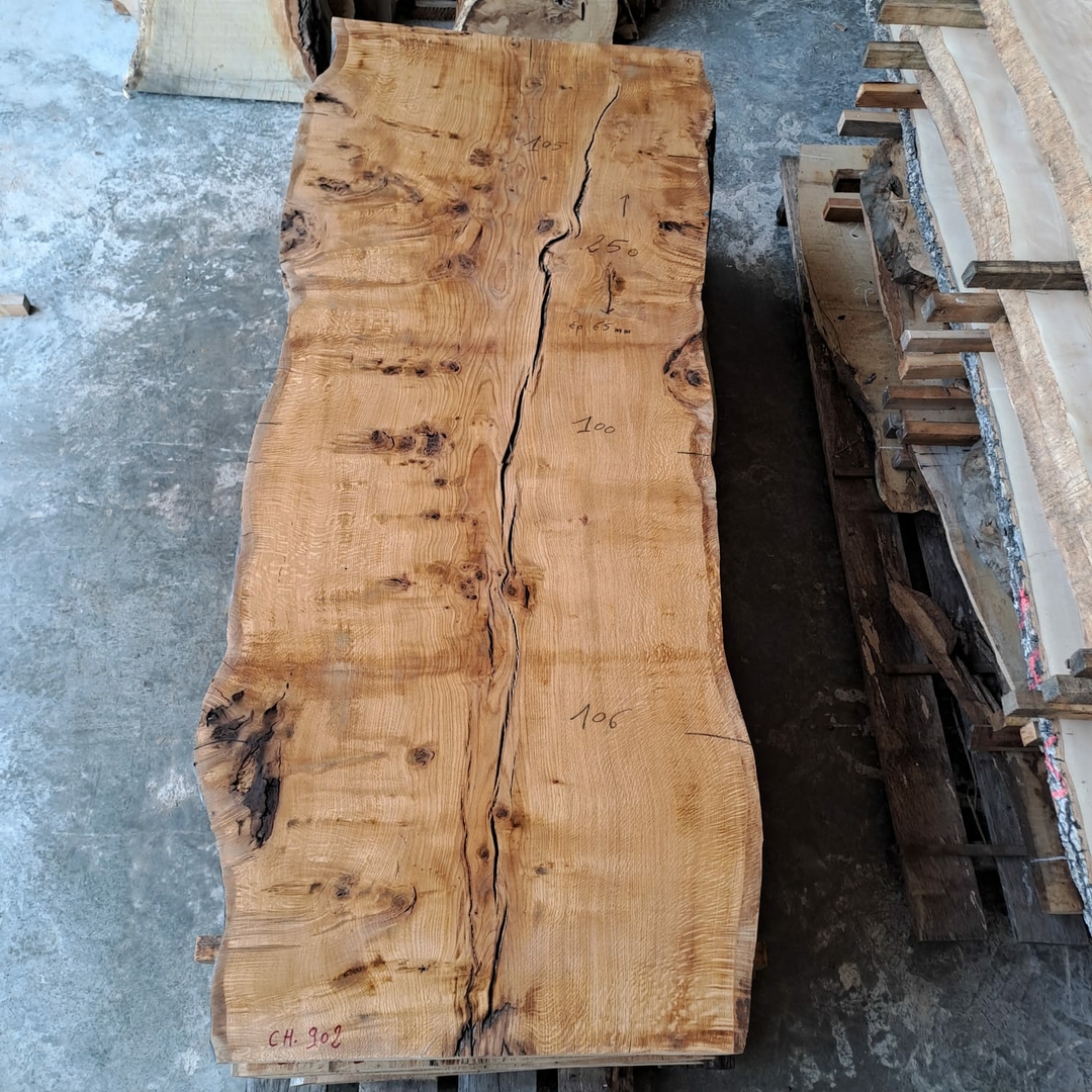 Plateau loupe de chêne CHL902 - Bois plateau table brut - rbbois