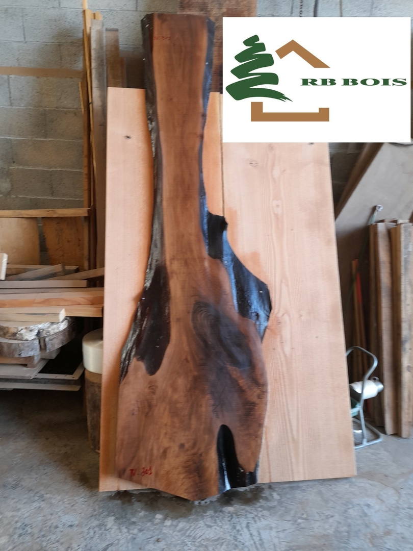 plateau noyer live edge n301 - Bois plateau table brut - rbbois
