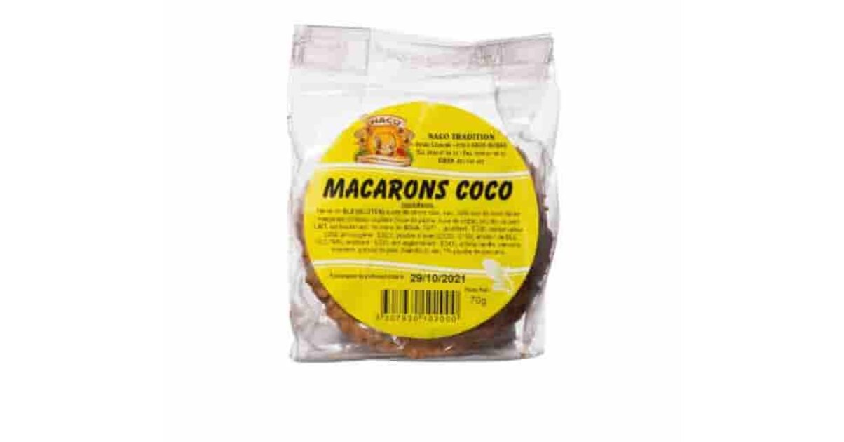 Macaron Coco Naco Tradition 70g - Epicerie Sucrée antillais/biscuit ...