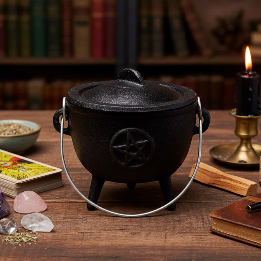 Chaudron en fonte - Pentacle - Rituels & Magie/Chaudrons