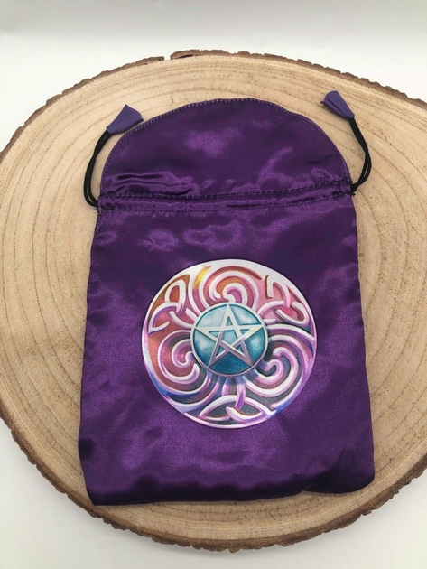 Bourse Satin Pentacle Violet - Protection Oracles & Tarots