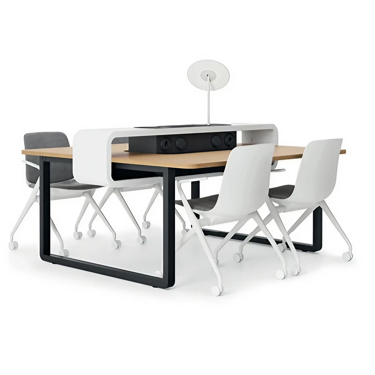 Table de coworking 4 ou 8 places moderne avec électrification