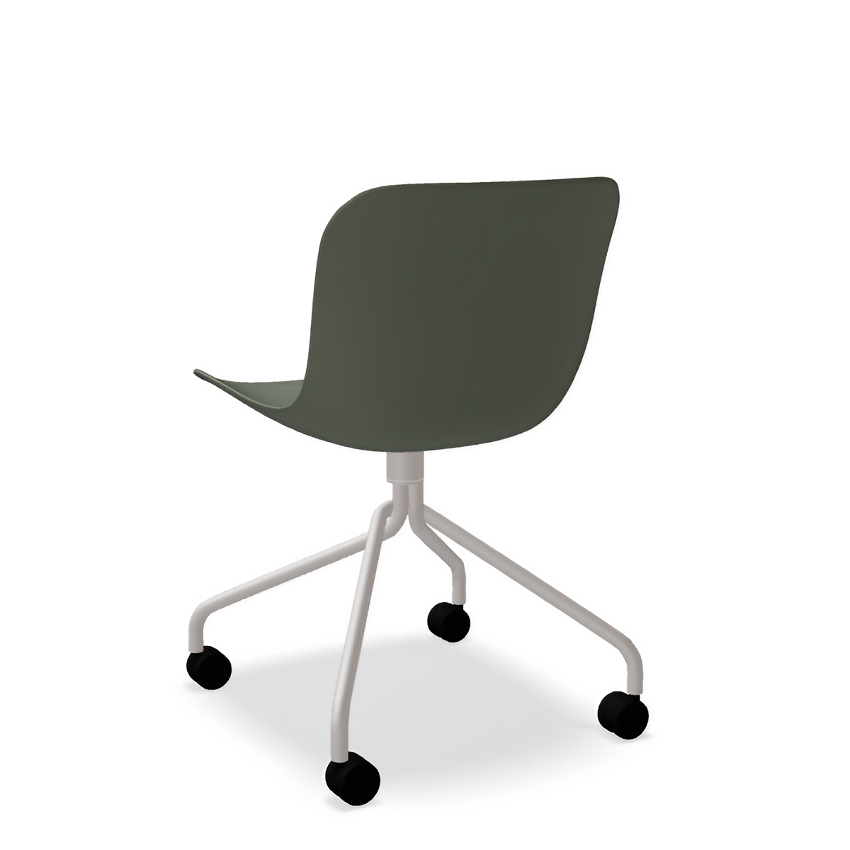 Chaise de réunion pivotante à roulettes en plastique