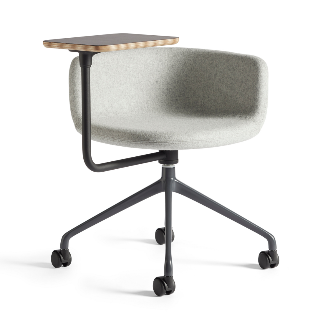 Chaise de formation à roulettes avec tablette écritoire - Kollori.com