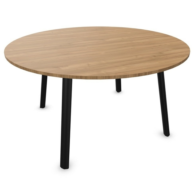 Table de réunion ronde 4 personnes avec plateau en mélaminé 120 cm