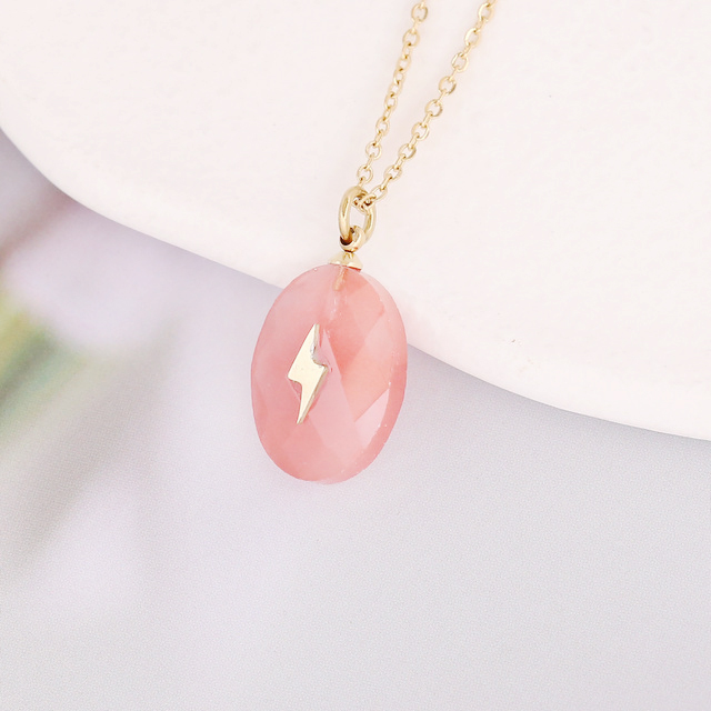 Collier Eclair rose - Colliers à pendentif - Olympe-bijoux