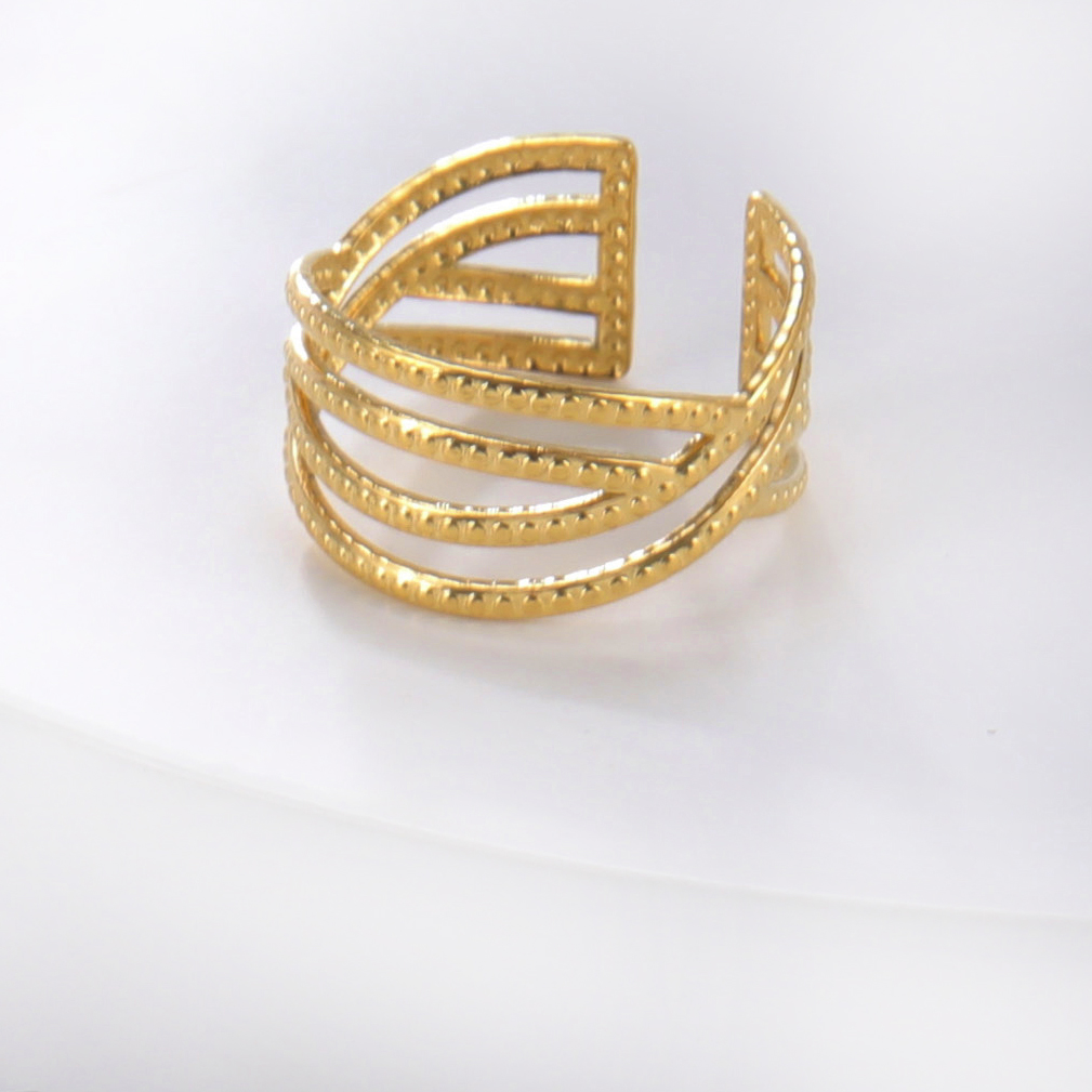 Bague Lignes géométriques - Bagues extensibles - Olympe-bijoux