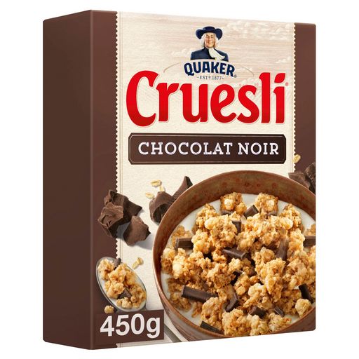 QUAKER - CRUESLI CHOCOLAT NOIR Paquet de 450g - Petit-Déjeuner/Céréales ...