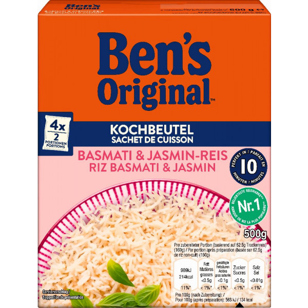 BEN'S ORIGINAL - RIZ BASMATI ET JASMIN Paquet de 500g - Pâtes, Riz et ...