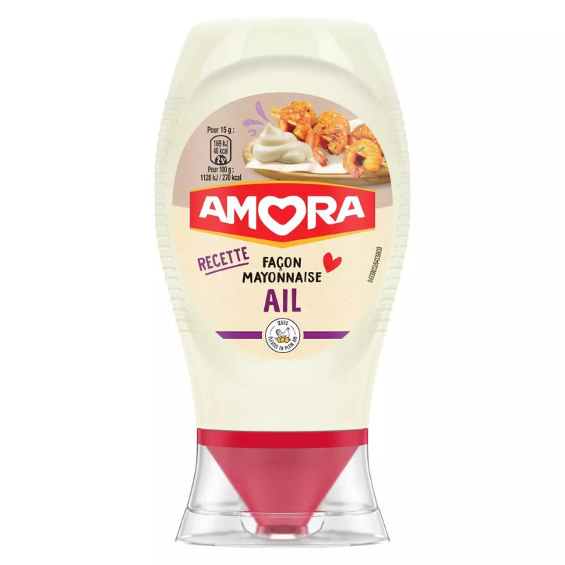 AMORA - SAUCE FACON MAYONNAISE A L'AIL Flacon de 252g - Huiles ...