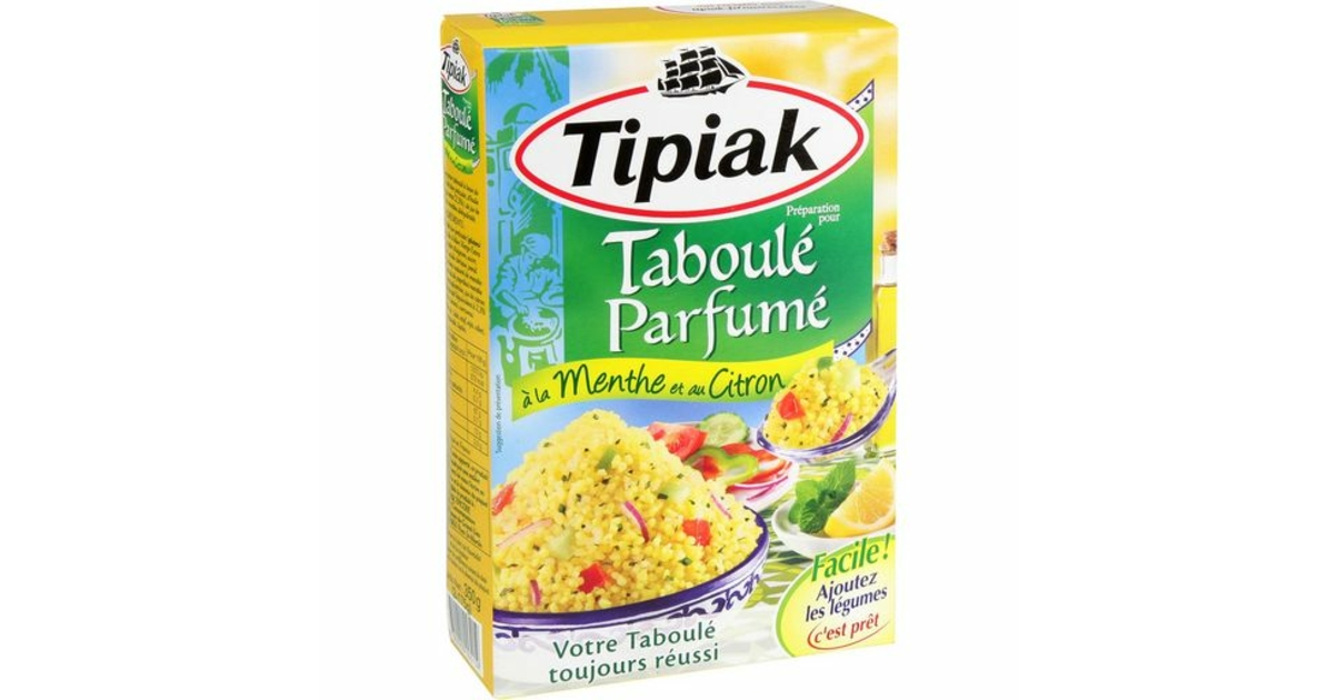 TIPIAK - TABOULÉ MENTHE CITRON Paquet de 350g - Pâtes, Riz et Féculents ...