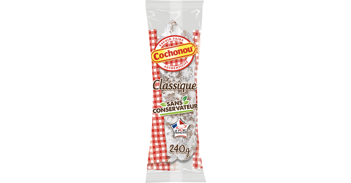COCHONOU - SAUCISSON SEC PUR PORC LE CLASSIQUE Sachet de 240g ...