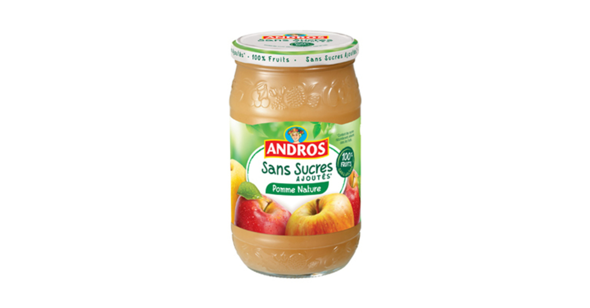 ANDROS - DESSERT POMME NATURE SANS SUCRE AJOUTE Pot de 730g - Compotes ...