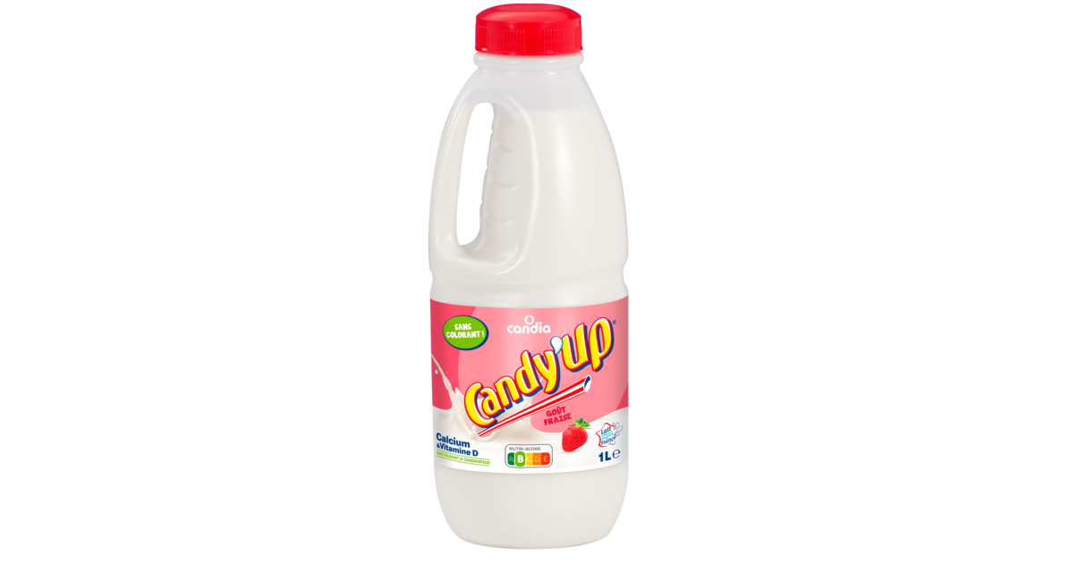 CANDIA - BOISSON LACTEE FRAISE CANDY'UP 100cl - Lait UHT, en Poudre ...