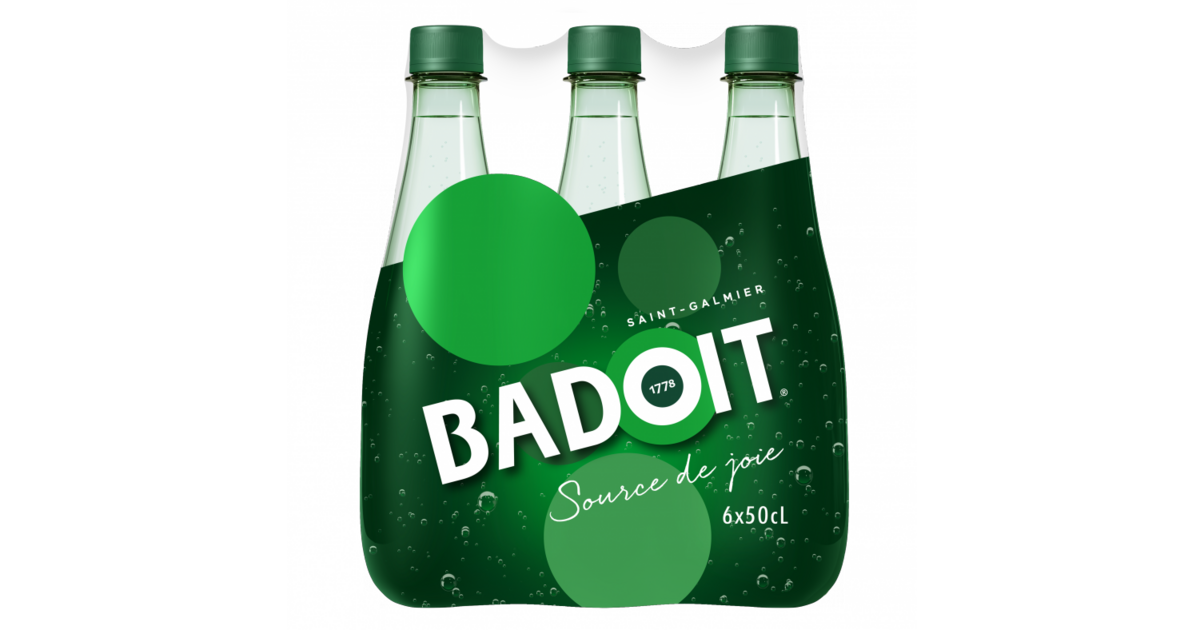 BADOIT - EAU GAZEUSE MINERALE NATURELLE 6 bouteilles de 50cl - Eau ...