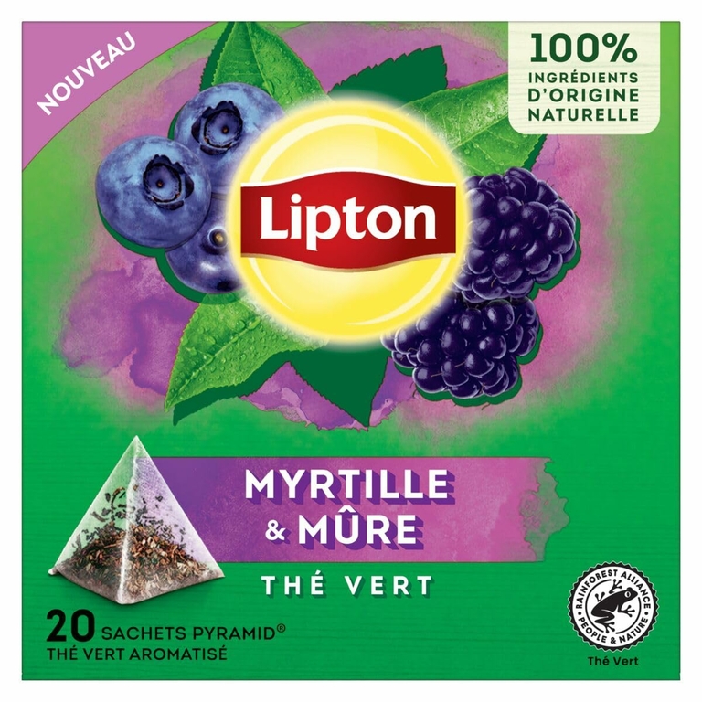 LIPTON - THE MÛRE MYRTILLE 20 sachets pyramide - Thé et Infusions Vrac ...