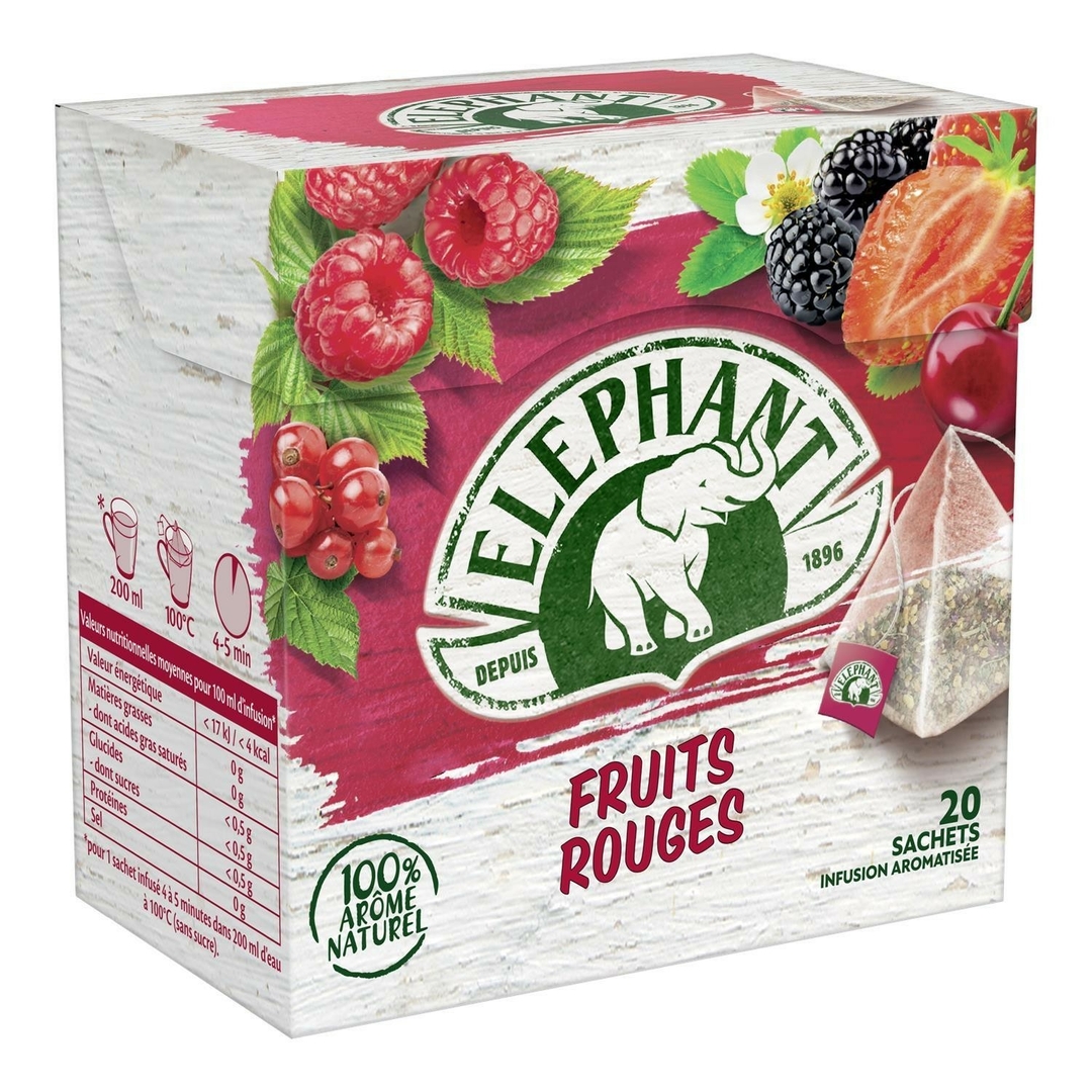 ELEPHANT - INFUSION FRUITS ROUGES 20 sachets - Thé et Infusions Vrac ...