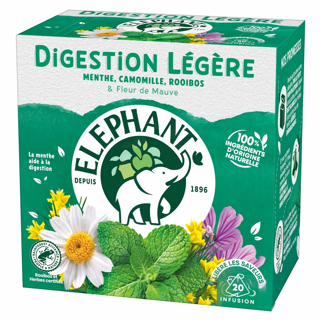 ELEPHANT - INFUSION DIGESTION LEGERE 20 sachets - Thé et Infusions Vrac ...