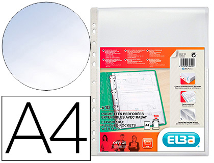 POCHETTES PLAN PERFORÉES A SOUFFLET 200 MICRONS PACK DE 10 - Pochettes ...