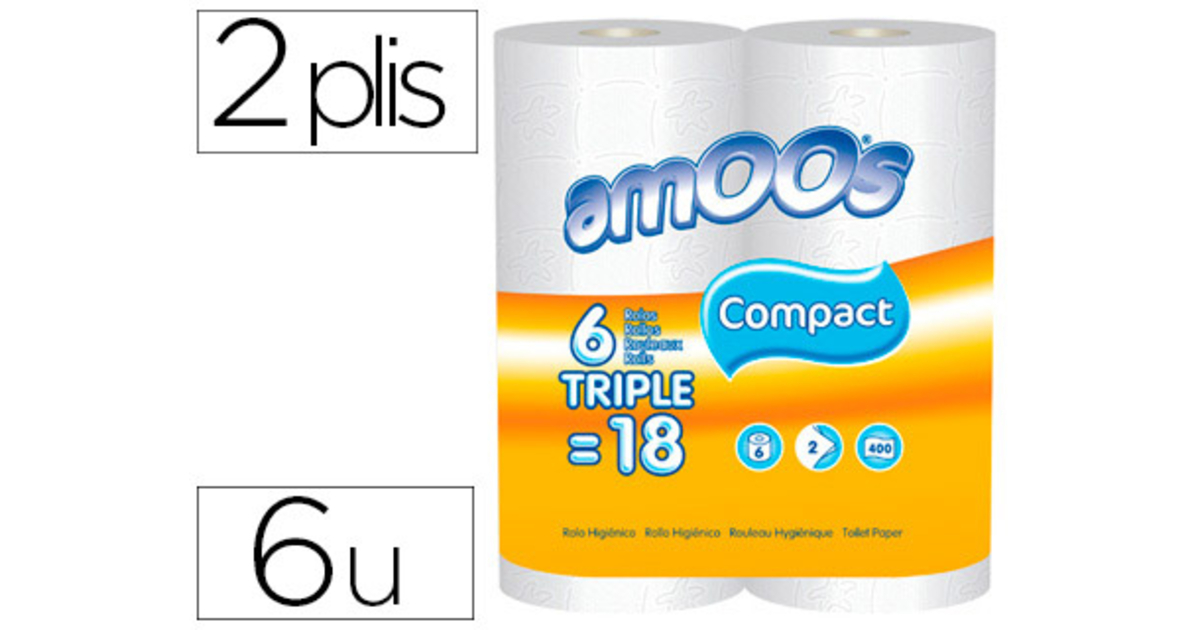 PAPIER HYGIÉNIQUE COMPACT PACK DE 6 - Papiers toilettes - Buroweb.fr
