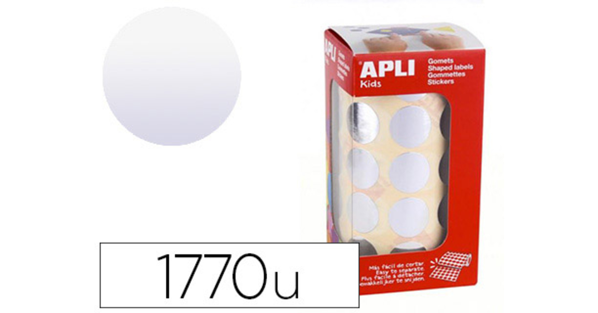 GOMMETTES MÉTALLISÉES DIAMÈTRE 20MM ARGENT - Gommettes - Buroweb.fr