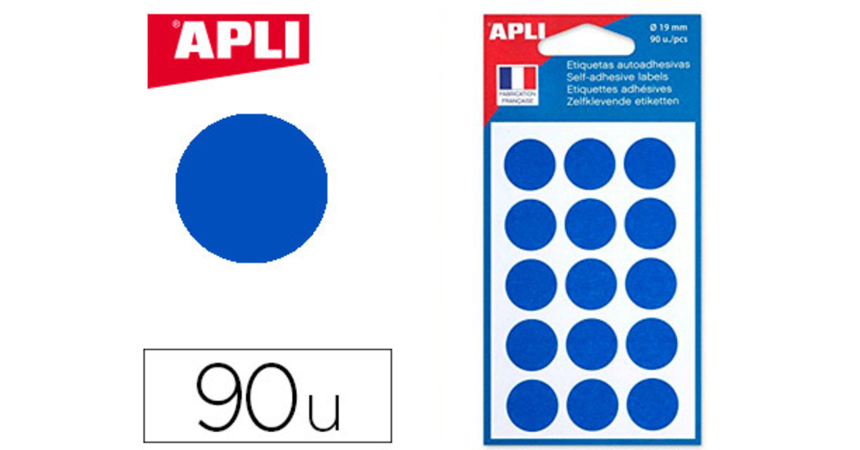 PASTILLES IDENTIFICATION Ø19mm BLEU - Etiquettes scolaires - Buroweb.fr