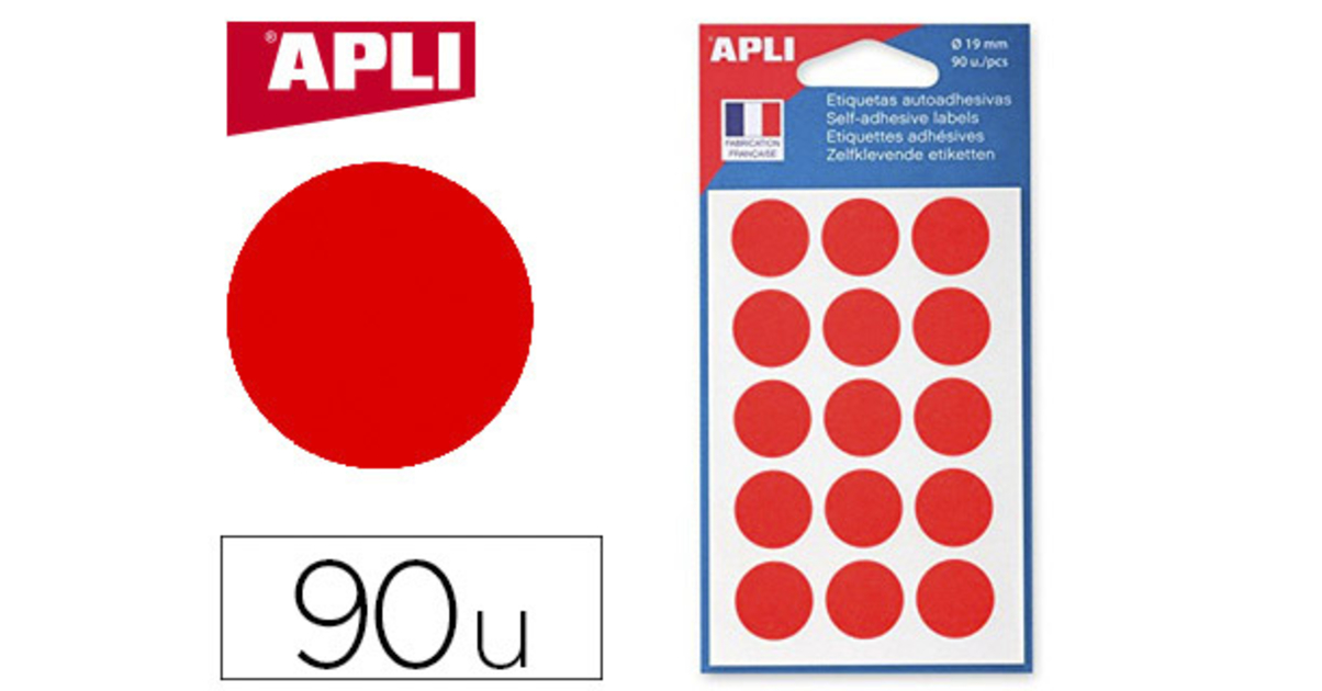 PASTILLES IDENTIFICATION Ø19mm ROUGE - Etiquettes scolaires - Buroweb.fr