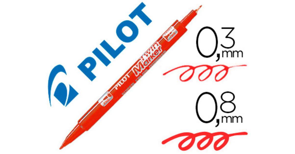 STYLO FEUTRE TWIN MARKER ROUGE - Stylos feutre PILOT - Buroweb.fr