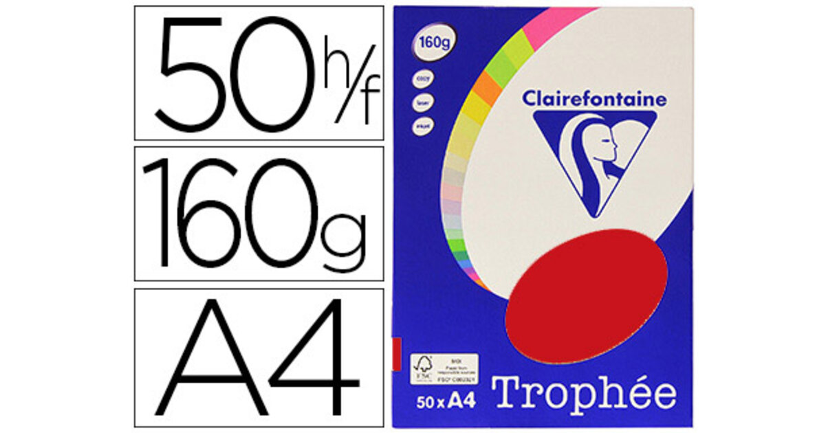 TROPHÉE PERSONAL PAPER PACK INTENSES ROUGE GROSEILLE 160G - Papier A4 ...