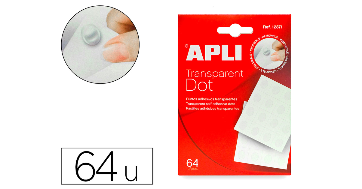 PASTILLES ADHÉSIVES TRANSPARENT DOT - Pâte à fixe & Pastilles adhésives ...