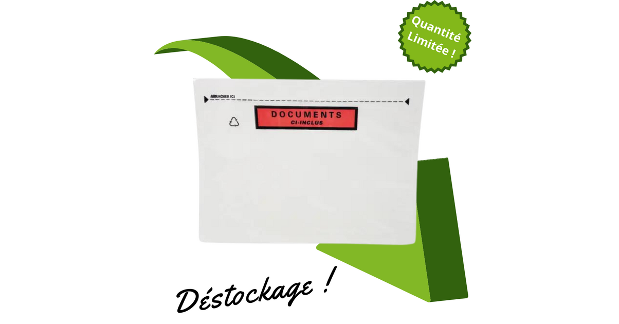 "DOCUMENTS CI-INCLUS" 315X225MM BOITE DE 500 - Pochettes autocollantes ...