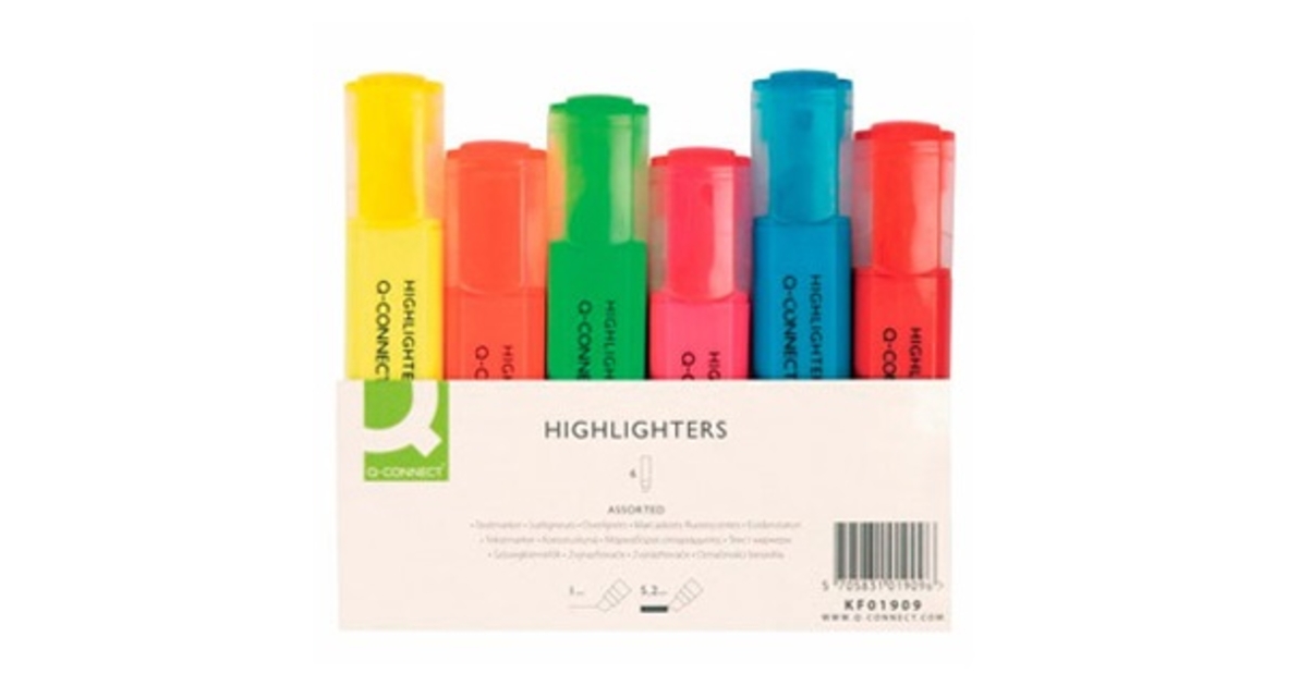 SURLIGNEUR HIGHLIGHTER PACK DE 6 - Surligneurs standards - Buroweb.fr