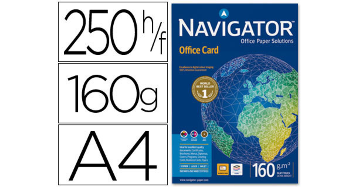 Papier blanc a4 160g navigator office card - ramette de 250 feuilles ...