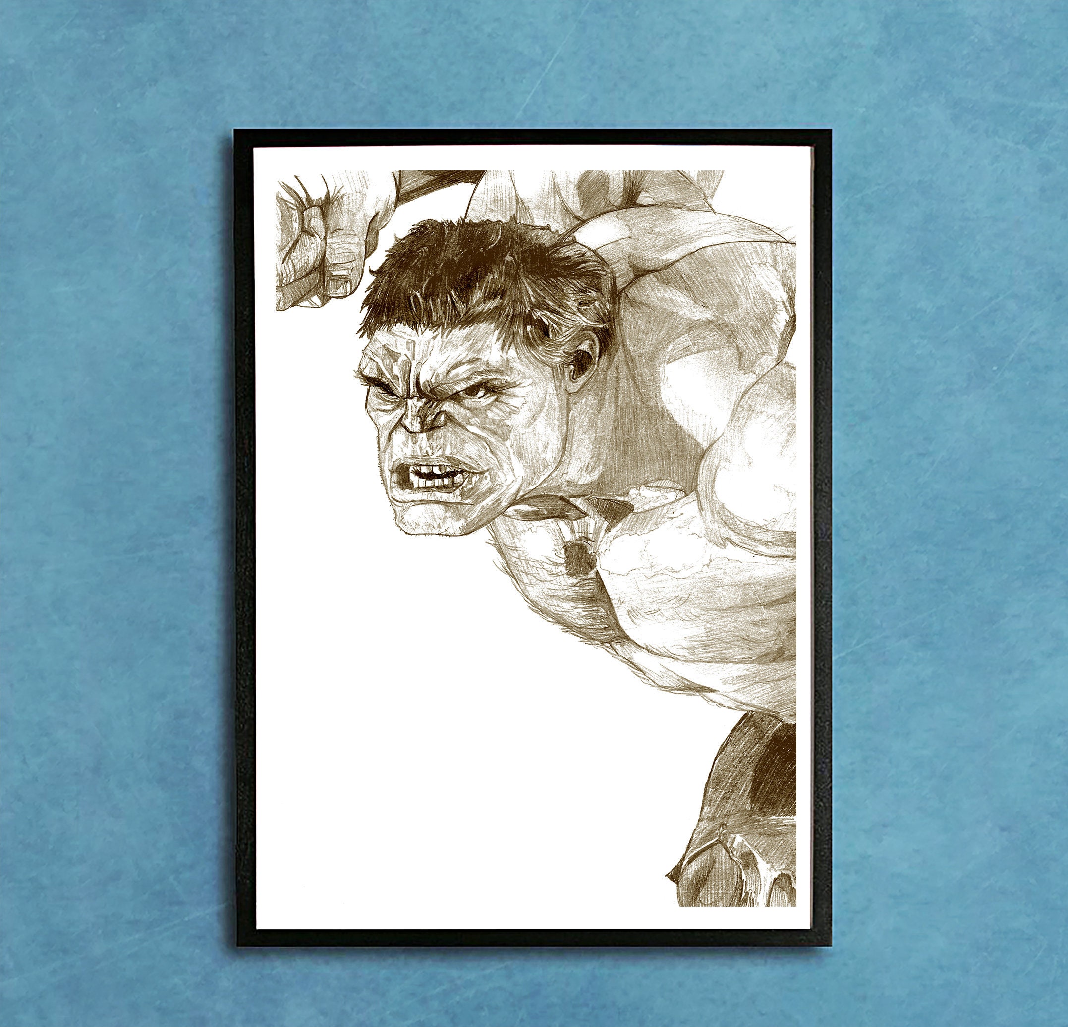 Affiche A4 - Hulk - Portrait Sépia - - les-creations-de-stef-solaris