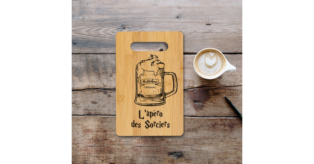 Planche apéro "butterbeer / bièraubeurre" gravure laser - Planches ...