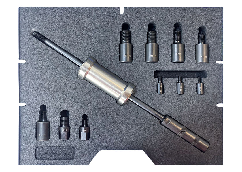 Extracteur de goupille filetée femelle avec arbre et 10 adaptateurs ...