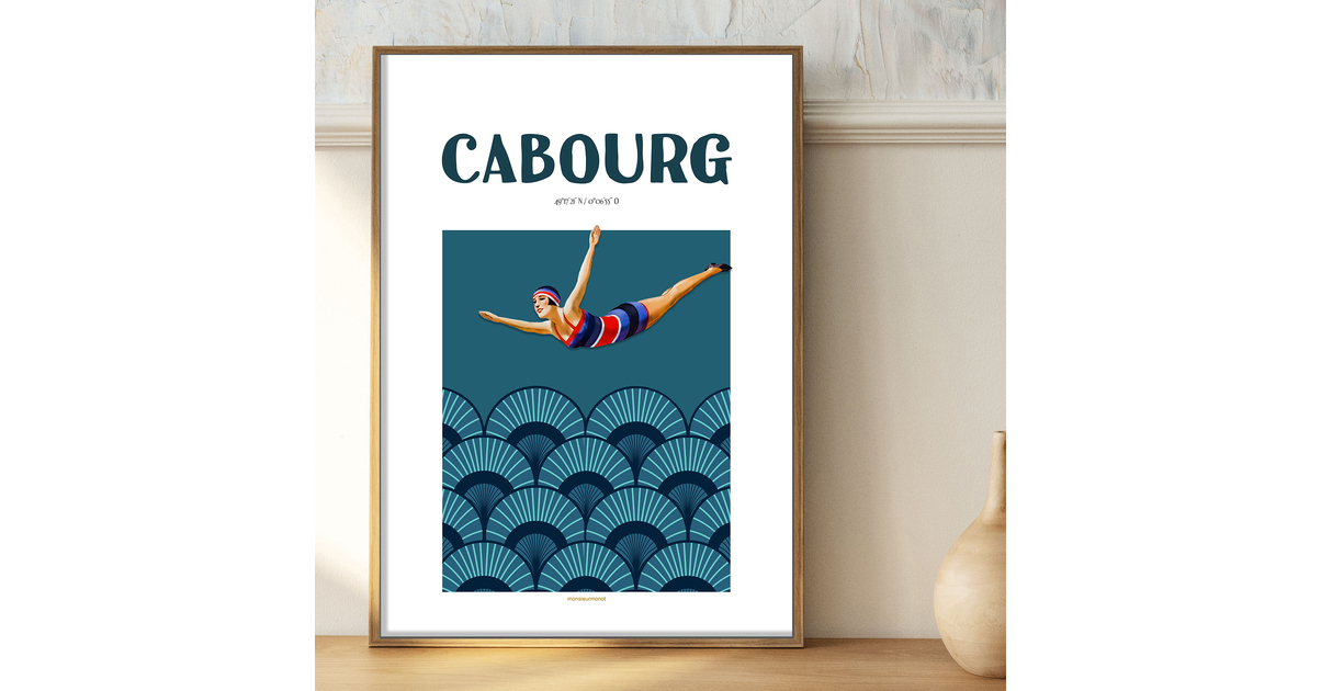 AFFICHE CABOURG - BORD DE MER - TOUTES LES AFFICHES/AFFICHE NORMANDIE ...