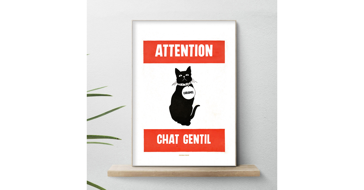 AFFICHE CHAT GENTIL PERSONNALISABLE - TOUTES LES AFFICHES/AFFICHES ...