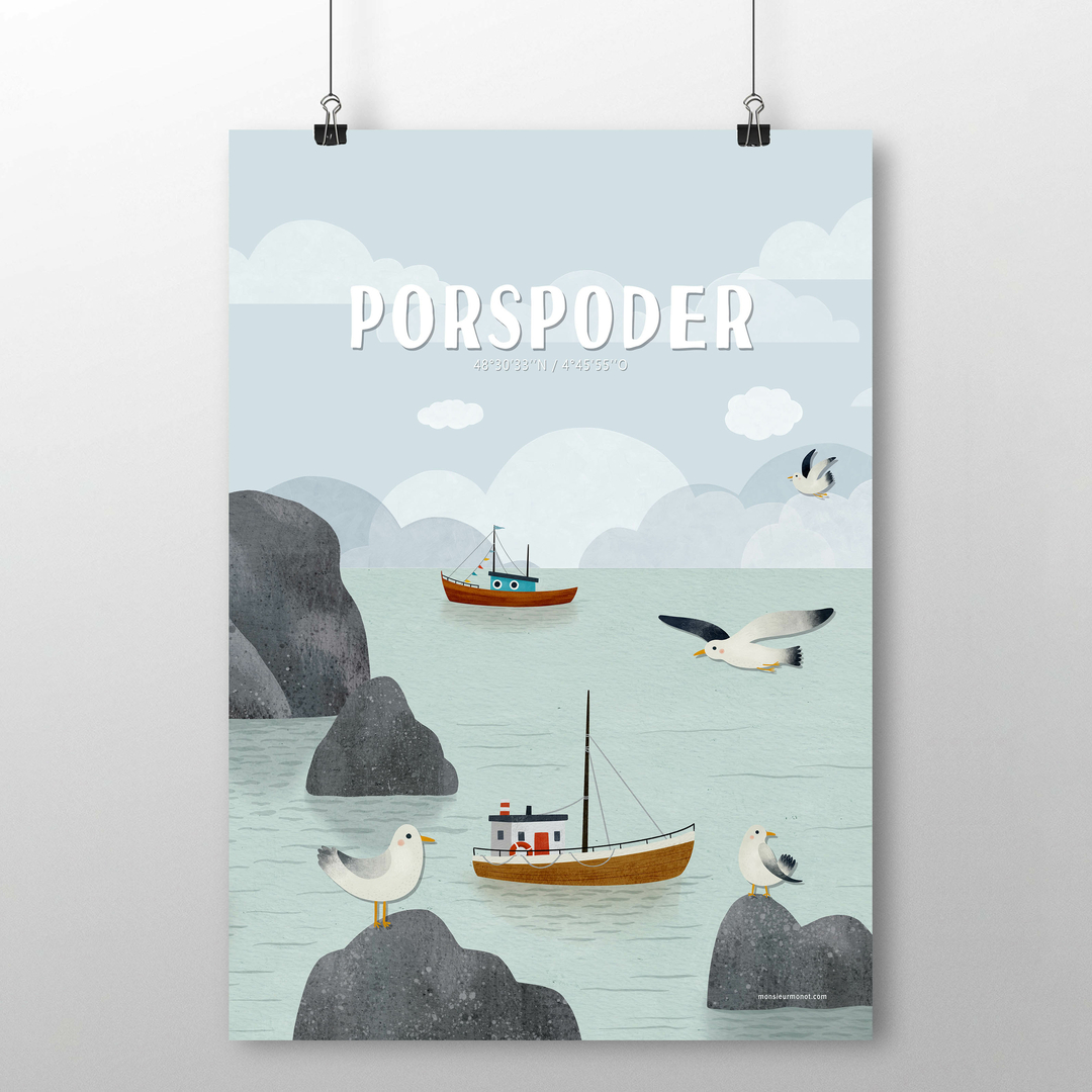 AFFICHE PORSPODER - BORD DE MER - TOUTES LES AFFICHES/AFFICHES ...