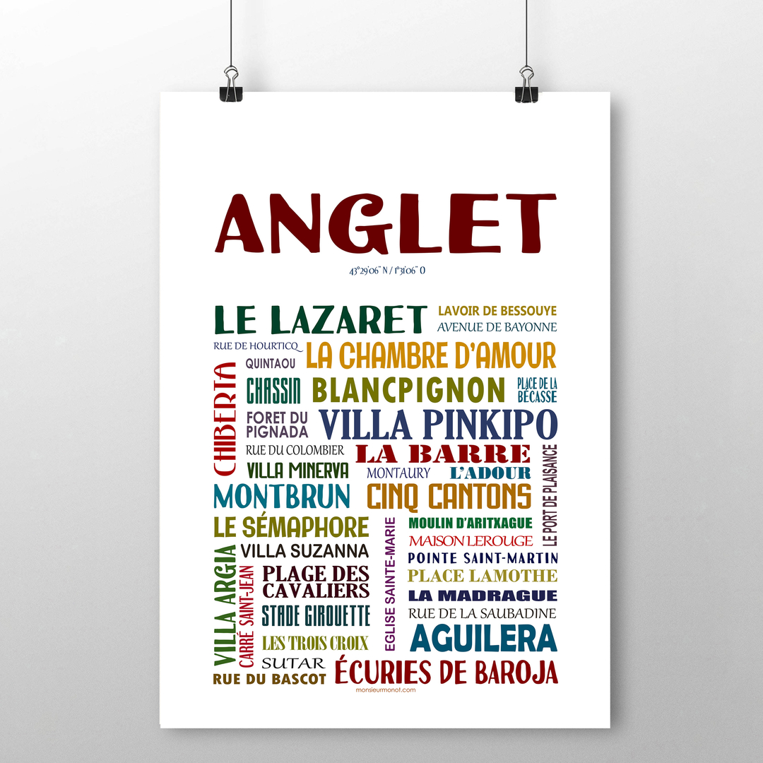 AFFICHE ANGLET - LES QUARTIERS - TOUTES LES AFFICHES/AFFICHES PAYS ...